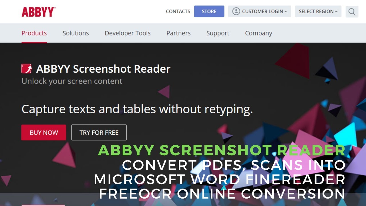 ABBYY Screenshot Reader-Convert PDFs, scans into Microsoft Word ...