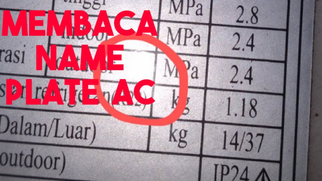 membaca name plate ac - YouTube