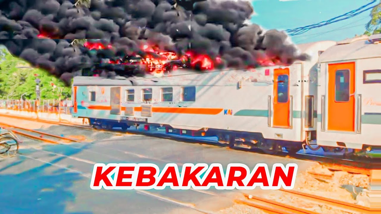 KERETANYA KEBAKARAN !! API MUNCUL DARI GERBONG PEMBANGKIT KERETA API ...