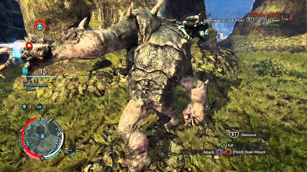 Shadow of Mordor horned graug gameplay - YouTube