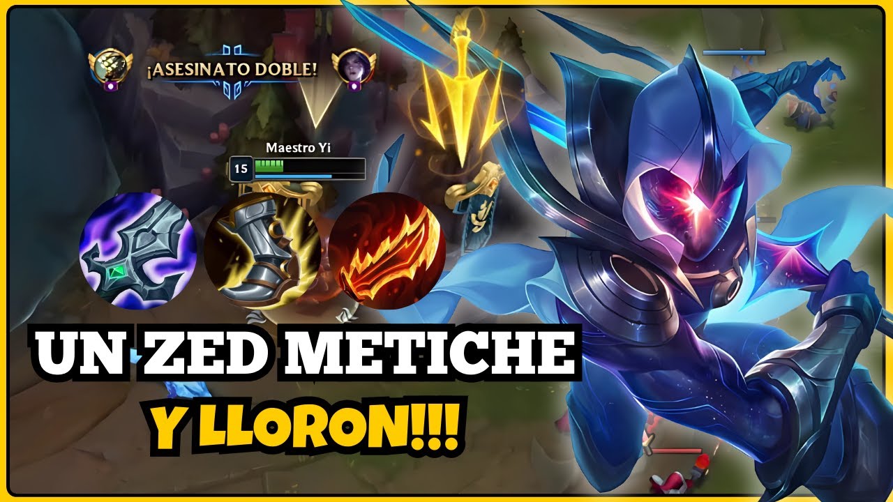 ⚔️🧠 LE DAMOS LO SUYO A UN ZED METICHE Y LLORON | MAESTRO YI JUNGLA ...