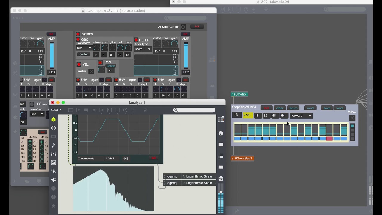 [cycling '74 Max Msp Jitter]Synth Kick Test (Comp&EQ, release) - YouTube