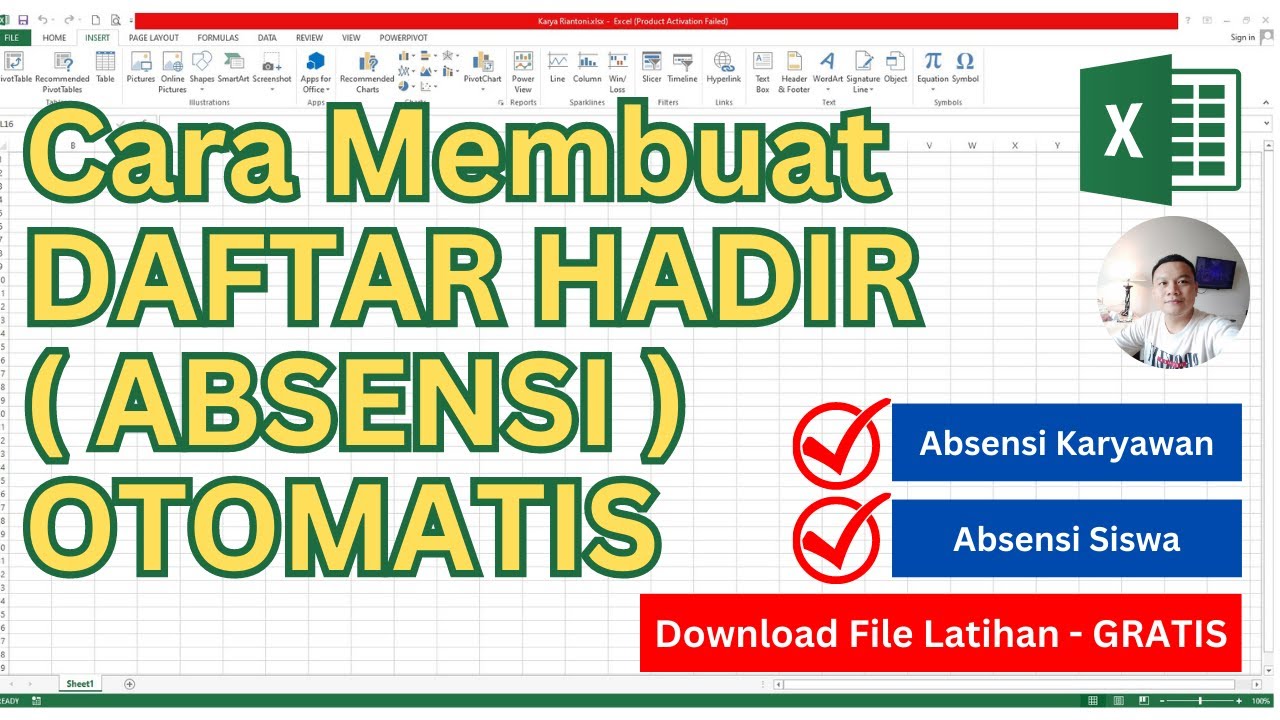 Cara Membuat Daftar Hadir Absensi Otomatis di Excel | Tutorial Excel Untuk Pemula - YouTube