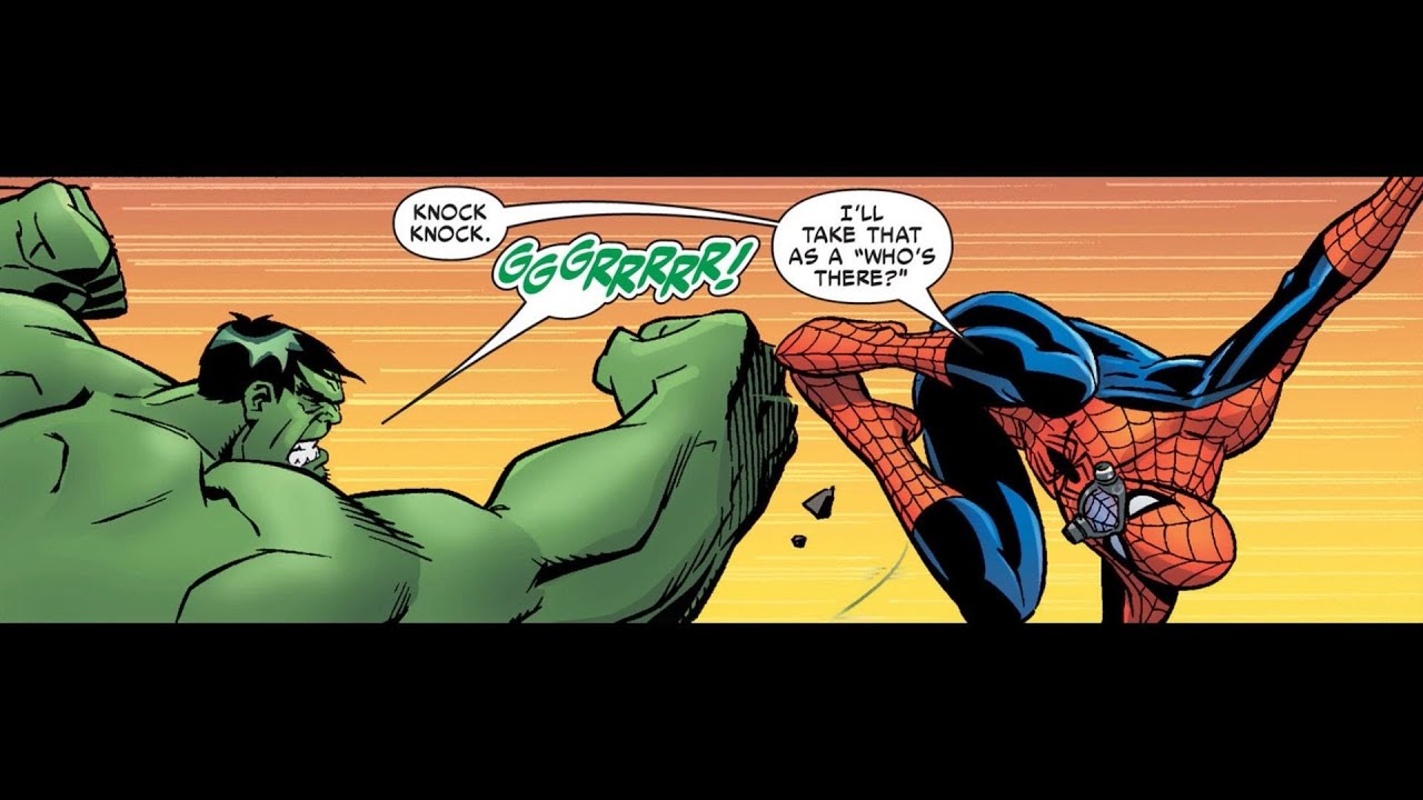Spider-Man Tells Hulk A Knock Knock Joke Comic Dub - YouTube