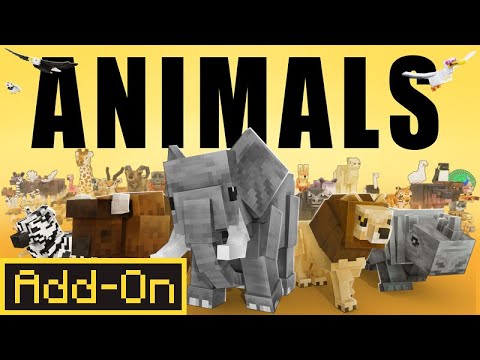 ANIMALS ADDON: 75+ Animals added to Minecraft Bedrock Survival Worlds ...