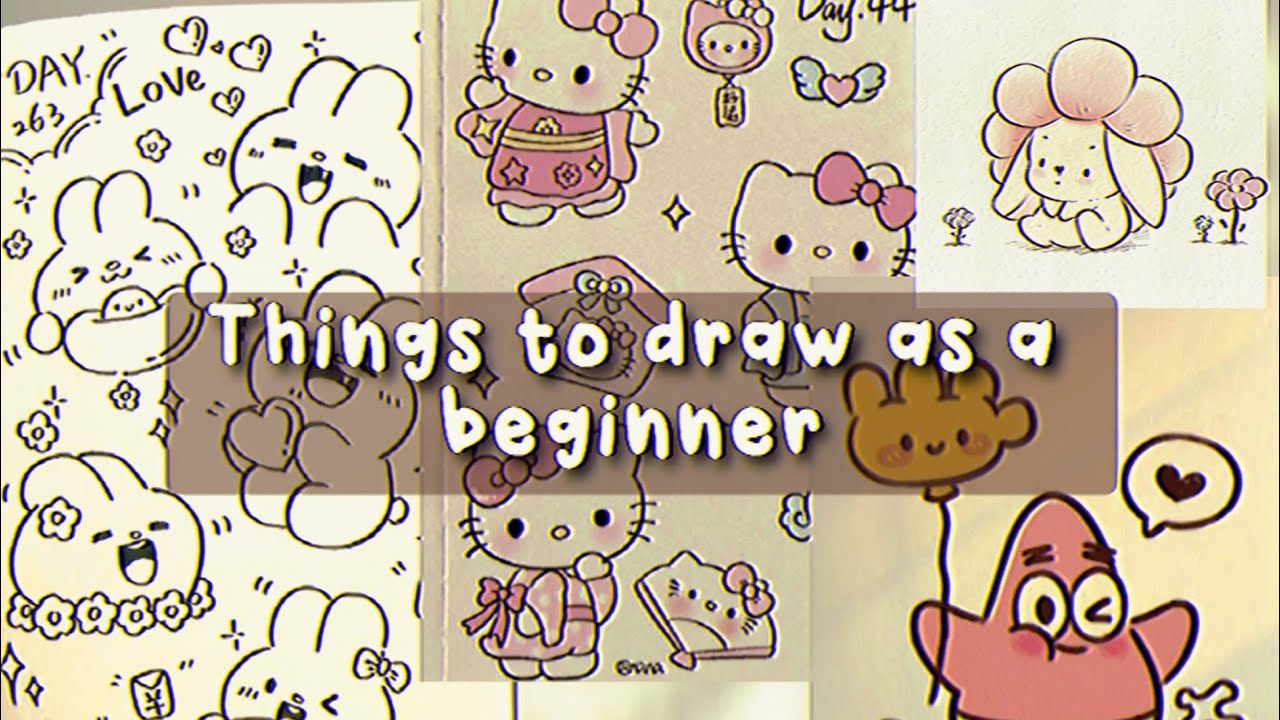 Things to draw as a beginner 🎀 ~•°Easy drawings °•~ - YouTube