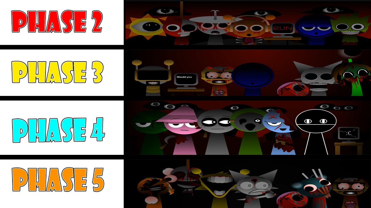 Incredibox Sprunki Mix: Phase 2 VS Phase 3 VS Phase 4 VS Phase 5 - YouTube