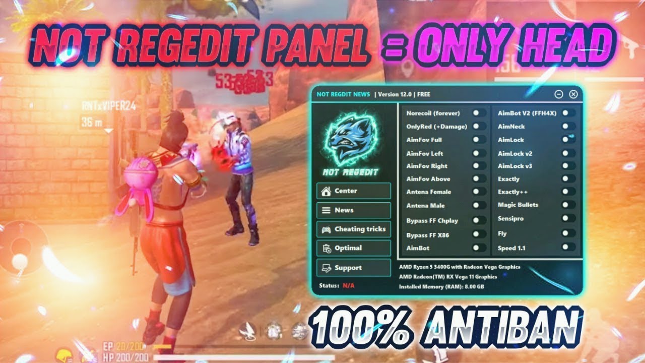 FREE FIRE PC PANEL | AWM PANEL | FAKE DAMAGE FIXED | FREE FIRE ANTIBAN ...