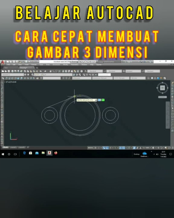 belajar autocad 3d pemula, cara cepat membuat object 3d - YouTube
