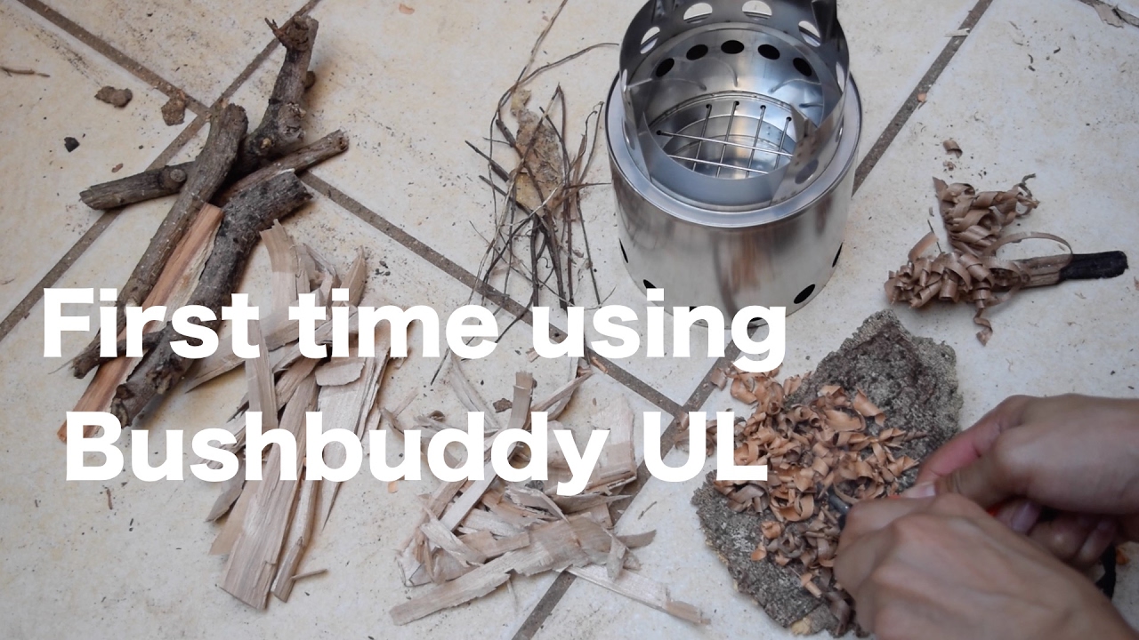 First time using Bushbuddy UL wood burning stove - YouTube