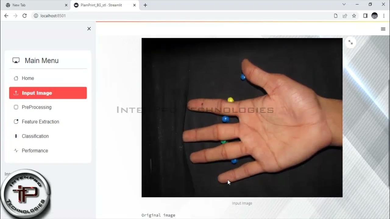 ** Streamlit Web Application ** - Palm Print Verification Using Bagging Classifier In PYTHON ...