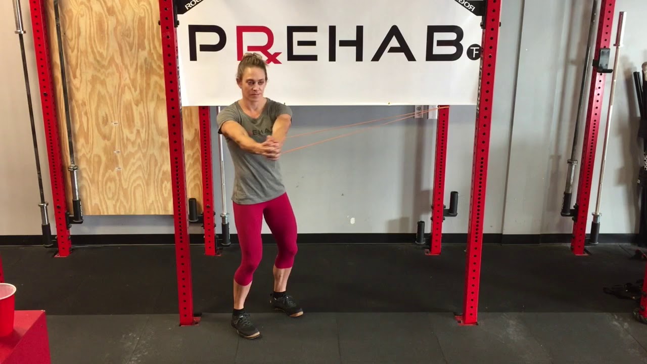Anti-Rotation (Paloff) Lateral Walks + Torso Twist - YouTube