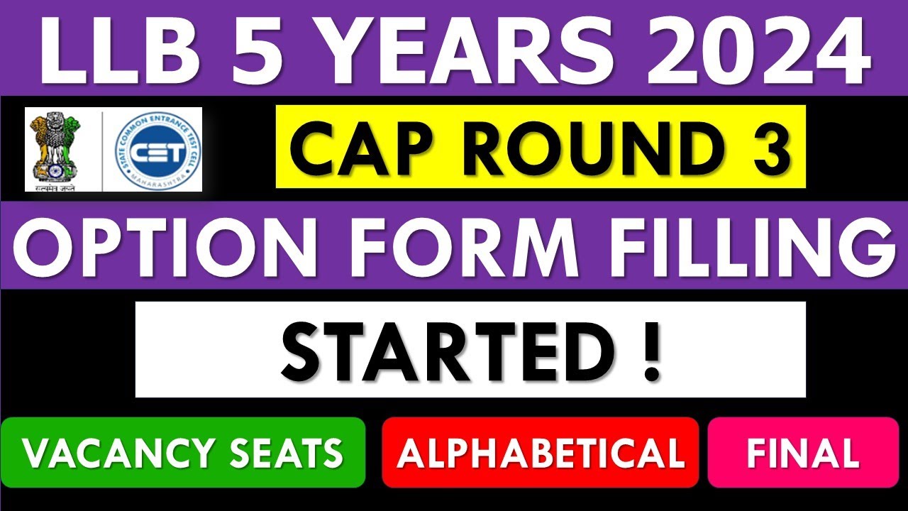 LLB (5 Yrs) Cap Round 3 College Option Form Filling Started | LLB 5 ...