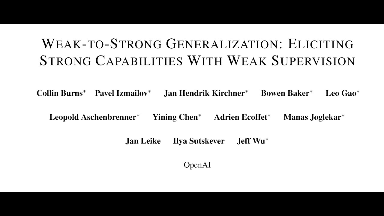 Weak-to-Strong Generalization: Eliciting Strong Capabilities With Weak ...