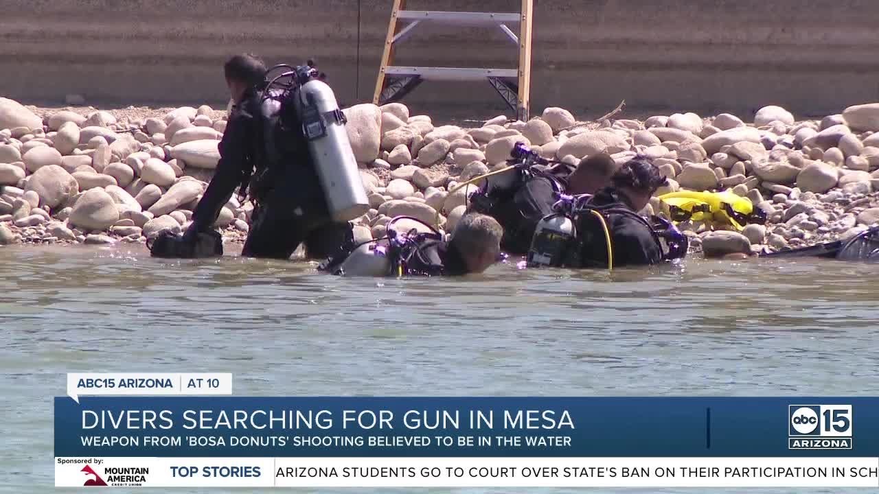 Divers searching for gun in Mesa - YouTube