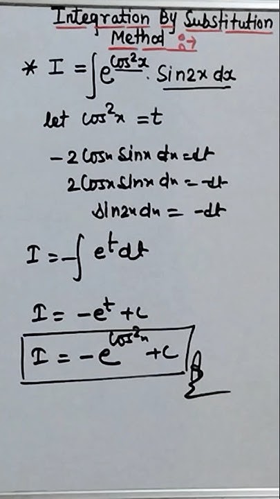 Integration by substitution method - YouTube