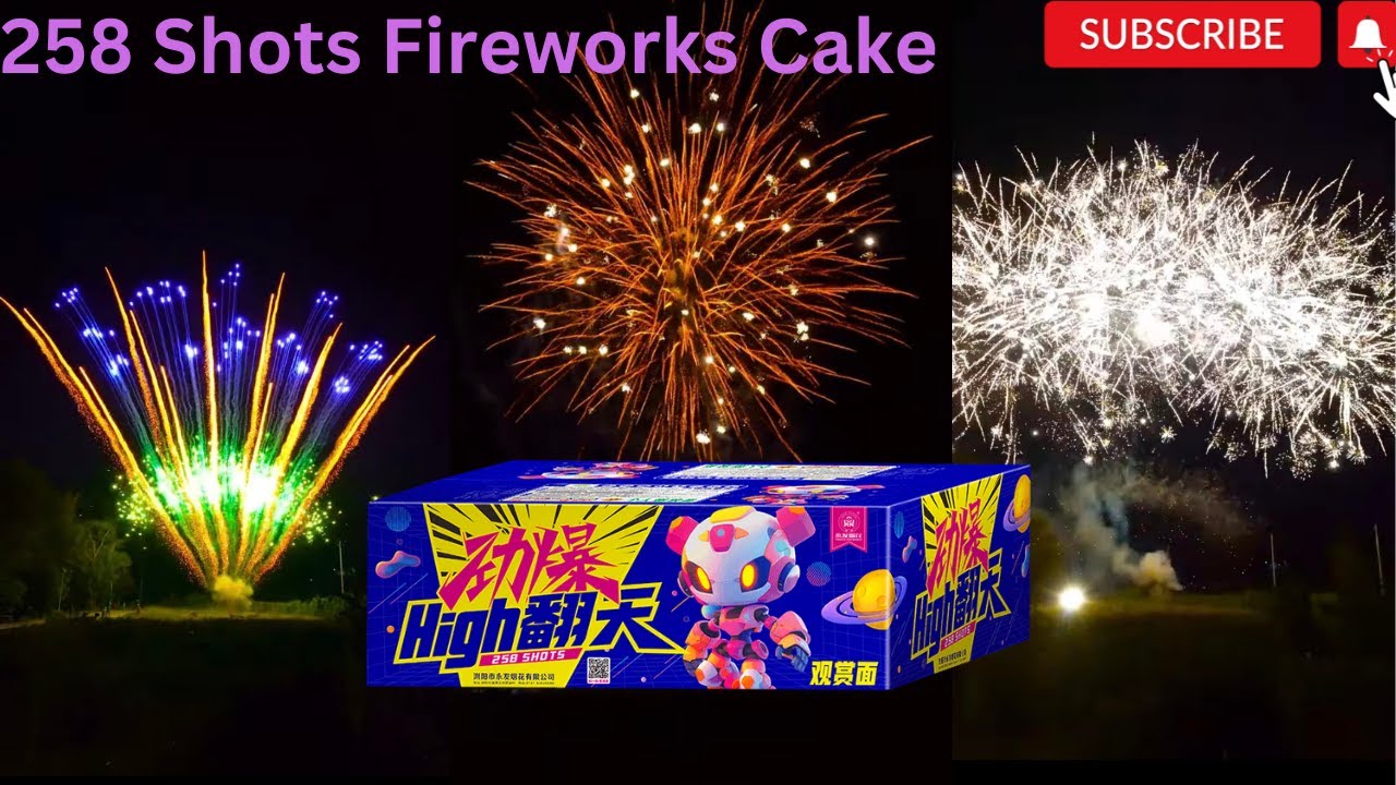 258 Shots Extremely High Fireworks Cake 2023 - YouTube