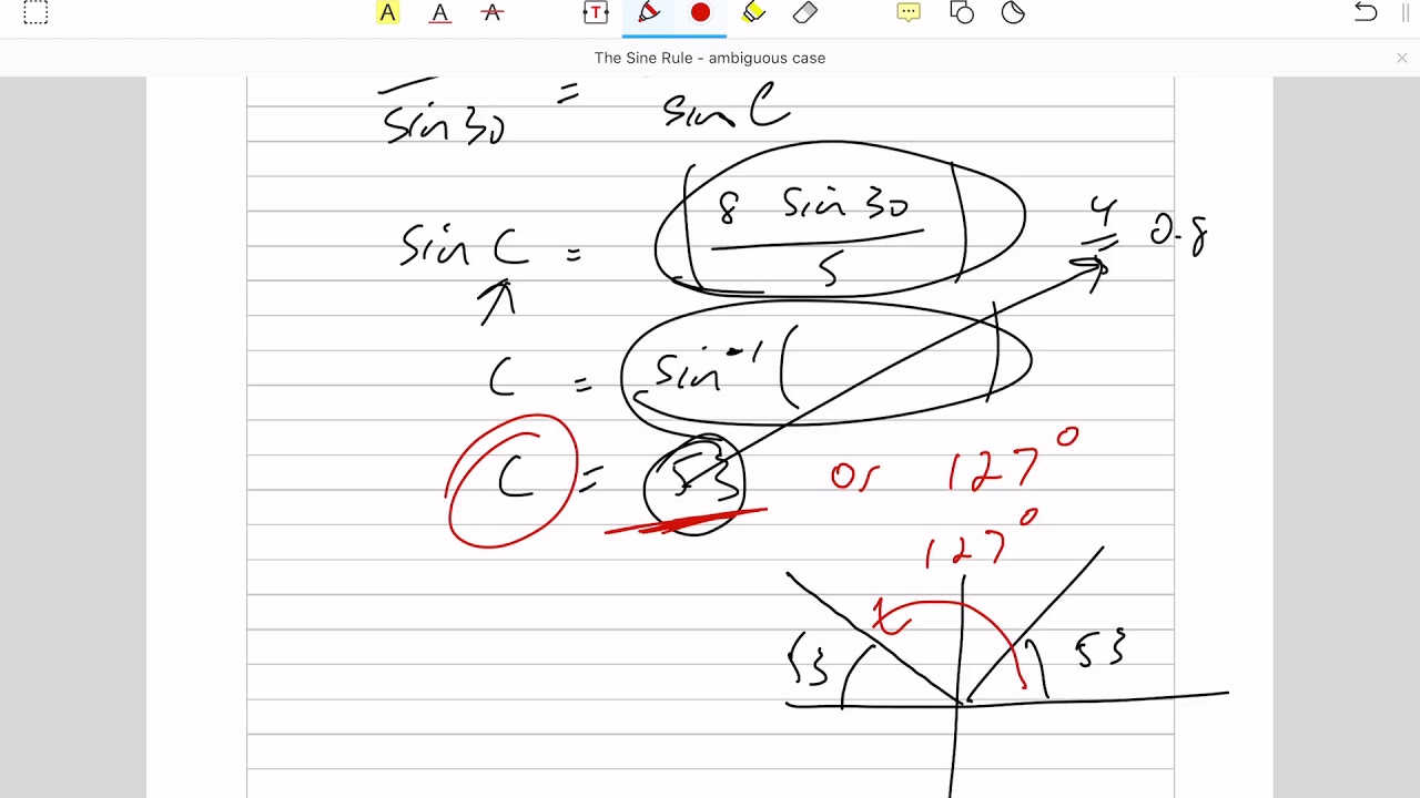Sine Rule Ambiguous Case Youtube