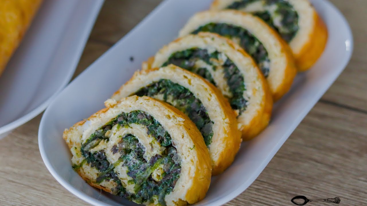 Rolada serowa - ze szpinakiem i pieczarkami - YouTube