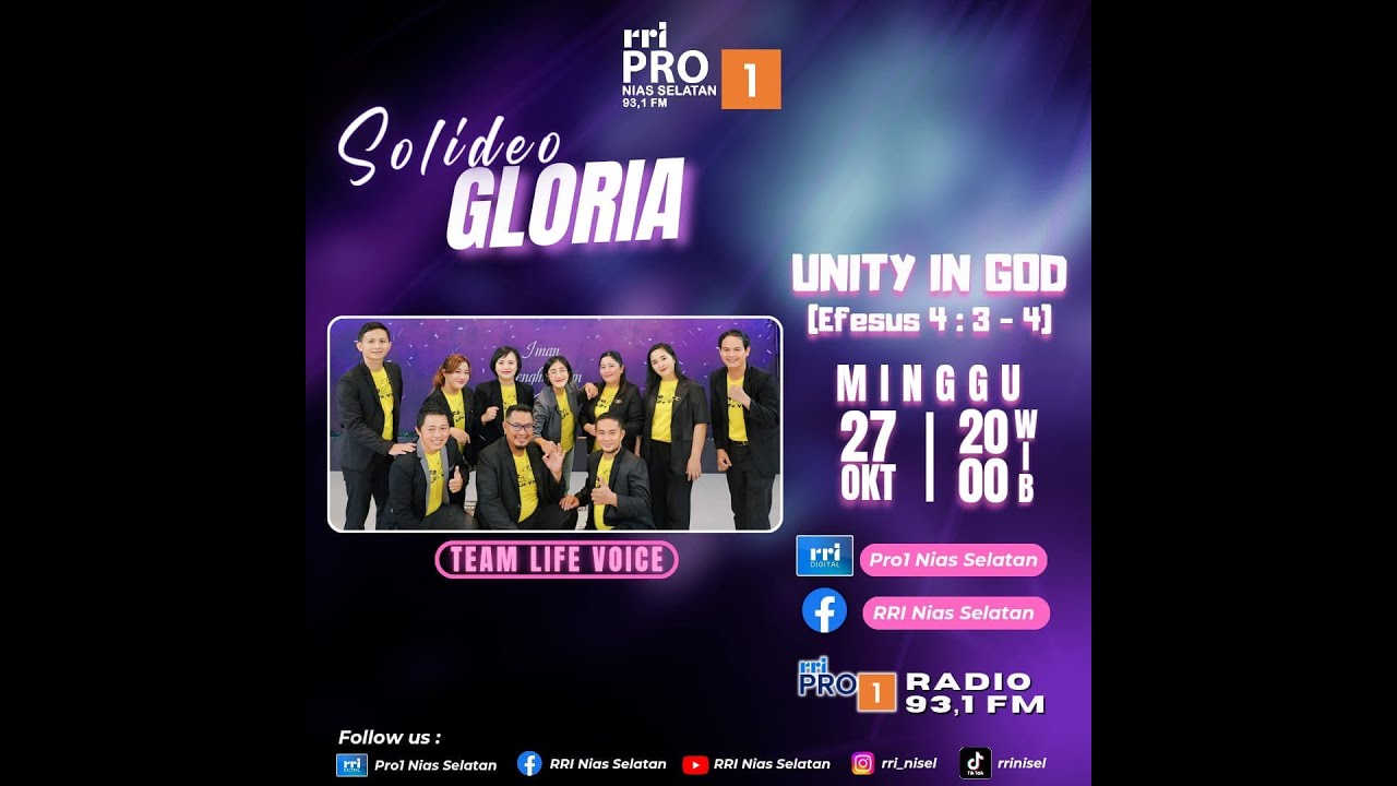 🔴L I V E | SOLIDEO GLORIA - Unity In God (Efesus 4:3-4) Bersama Team ...