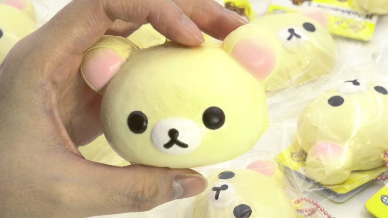 Korilakkuma white bear bread bun squishy - YouTube