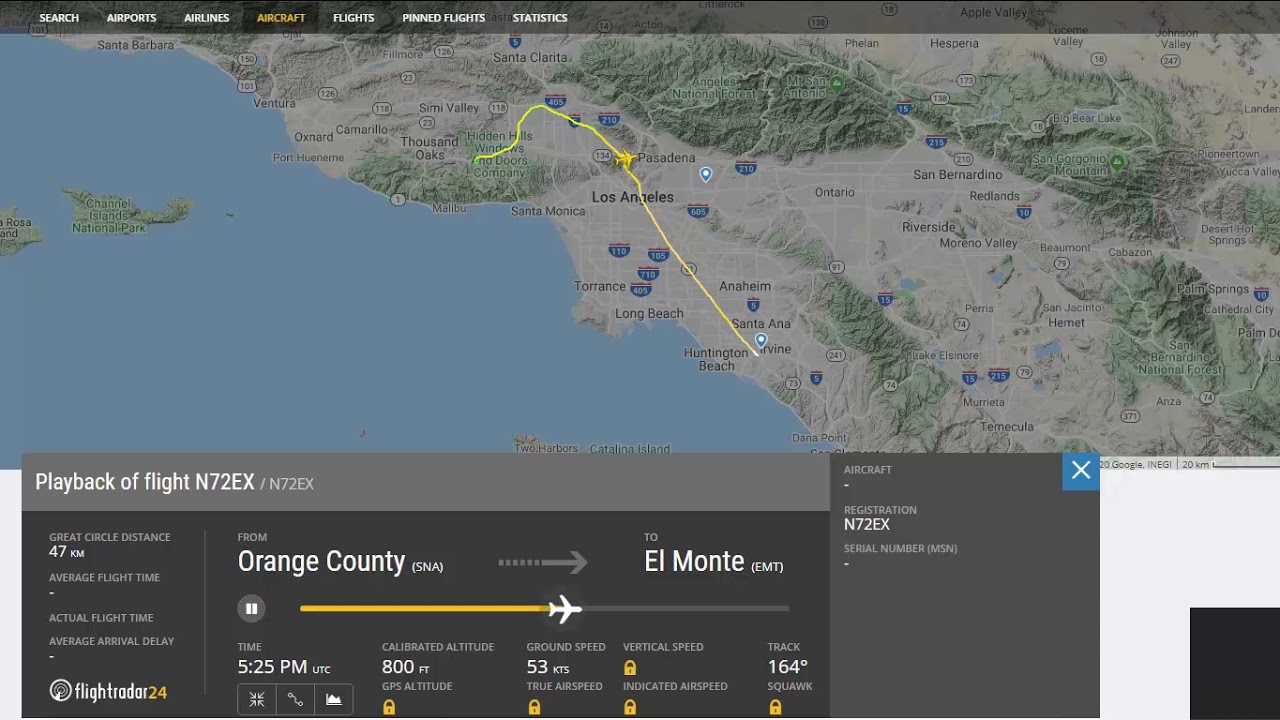 Kobe Bryant Flight Path Radar - YouTube