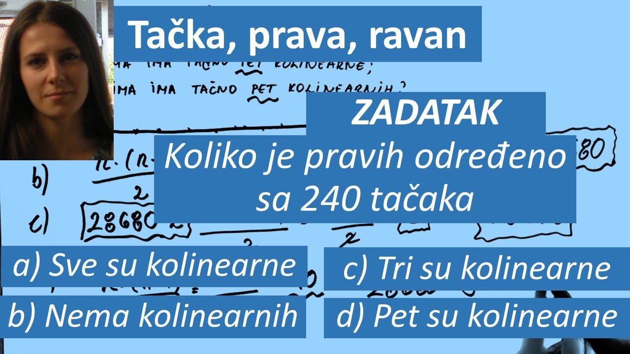 Koliko je pravih određeno sa 240 tačaka. Tačka prava i ravan - YouTube