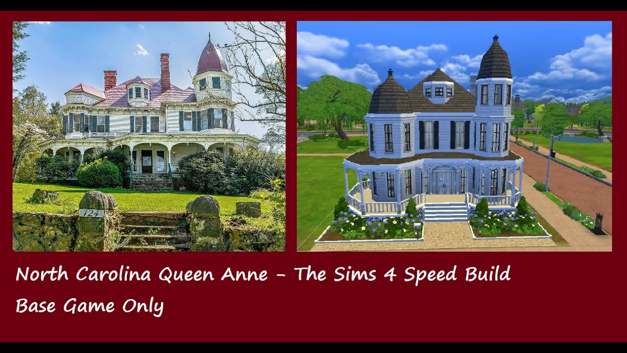North Carolina Queen Anne - The Sims 4 Speed Build - Base Game Only ...