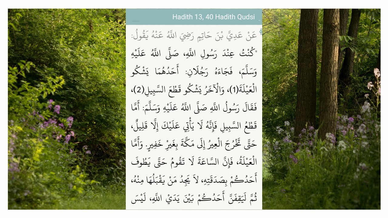Hadith 13, 40 Hadith Qudsi - YouTube