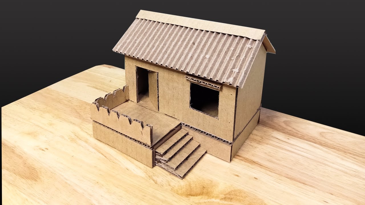 DIY Cardboard | Simple build cardboard house | Cardboard House. - YouTube