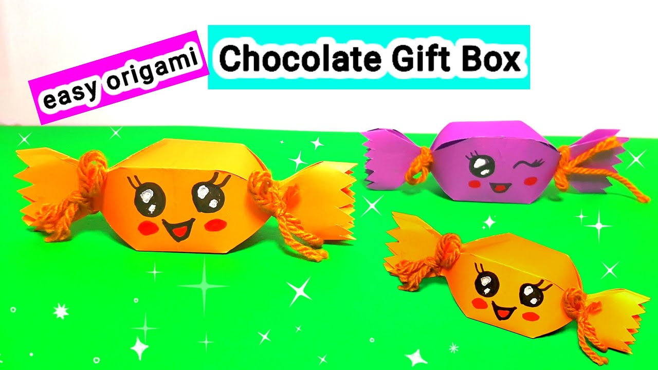 Cute gift box idea | DIY Paper Chocolate Gift Box | Origami Candy Box | easy origami candy box ...