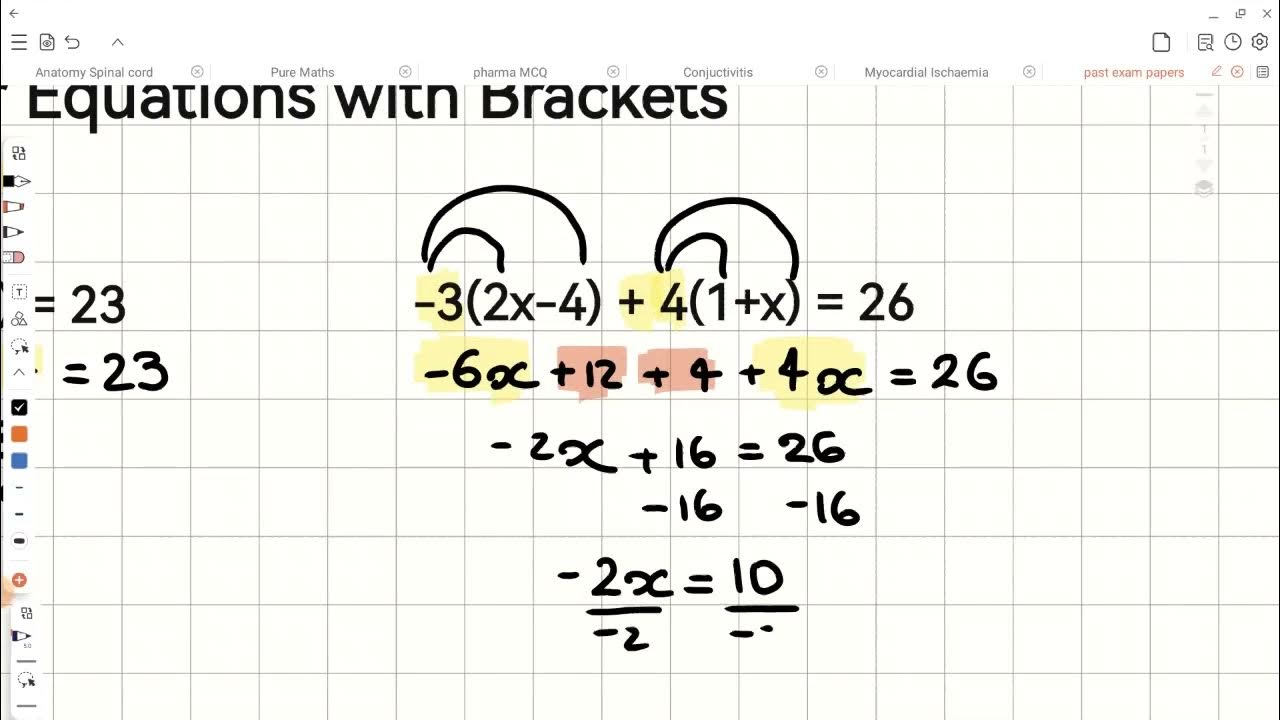 Solving linear equations with brackets - YouTube