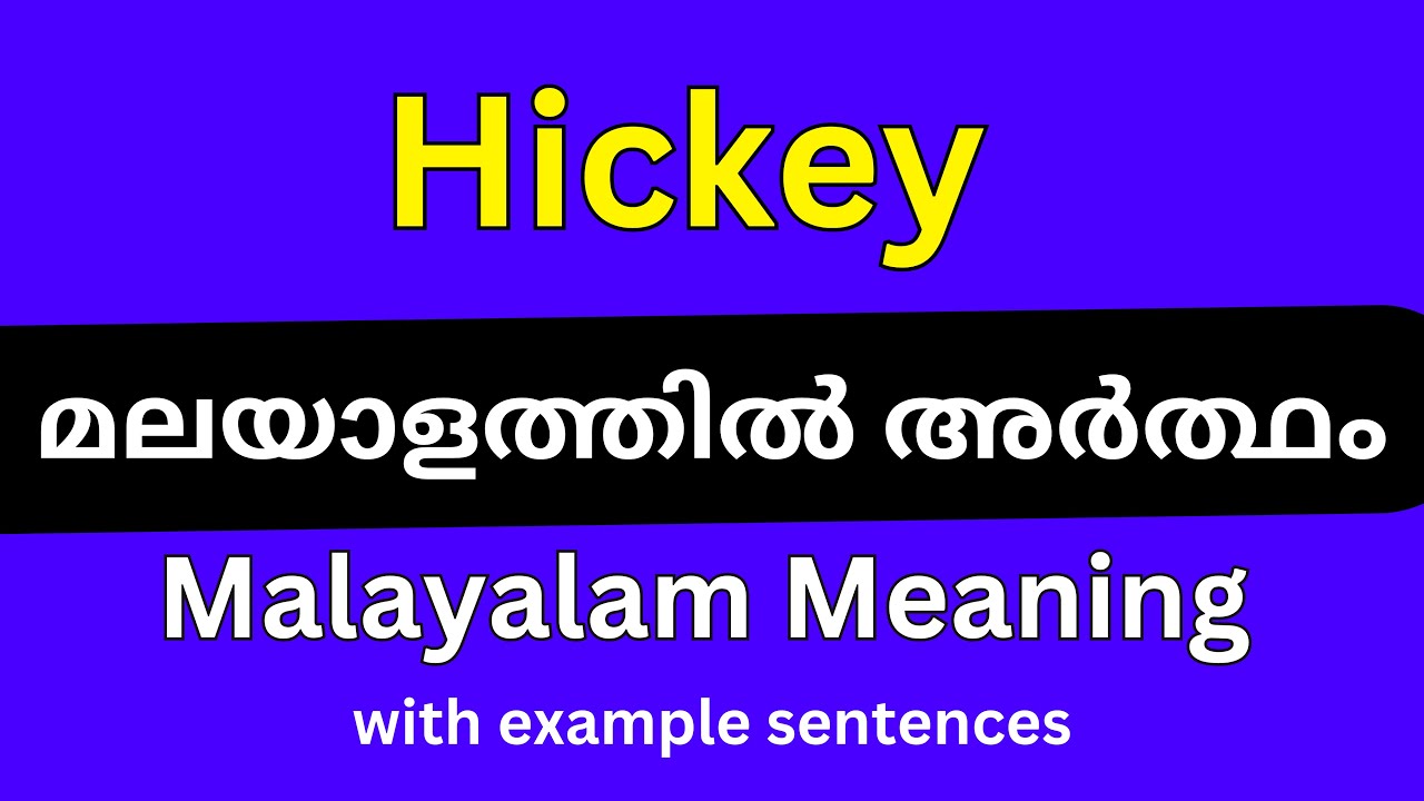 Hickey meaning in Malayalam/Hickeyമലയാളത്തിൽ അർത്ഥം - YouTube