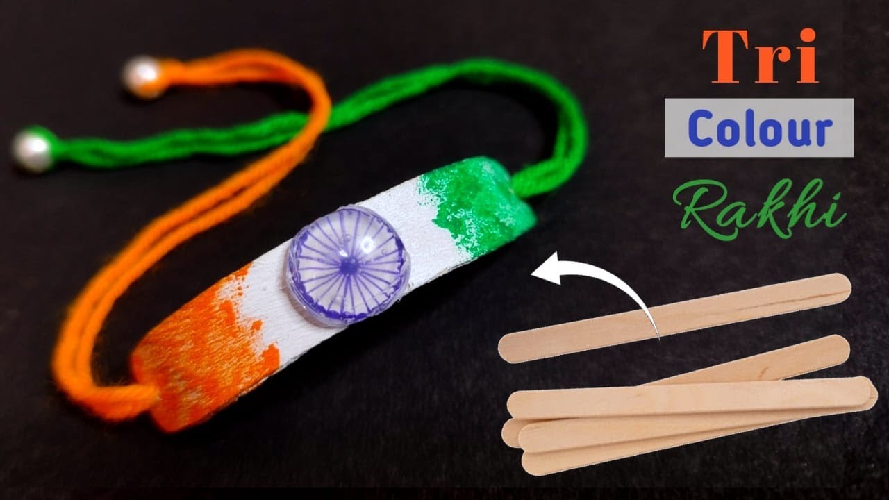 Independence day craft/Diy Indian Tricolour Rakhi/Rakhi making for ...
