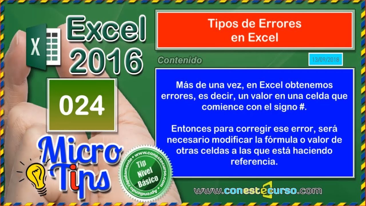Excel Tips-024-Tipos de Errores en Excel - YouTube