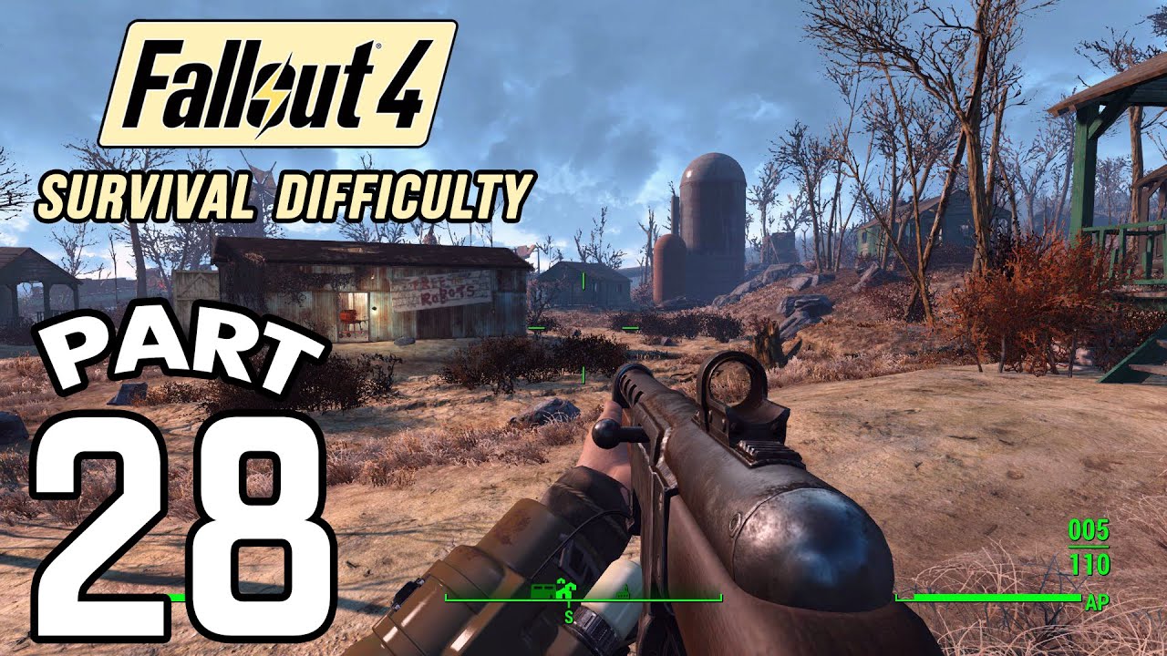 Fallout 4 Survival Difficulty Sniper Walkthrough Part 28 1080p 60fps