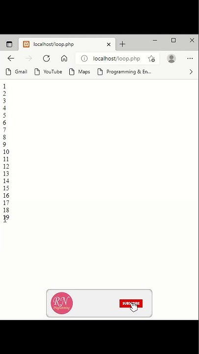How to use for loop in php | print table 1 to 10 in php by RN Programming - YouTube
