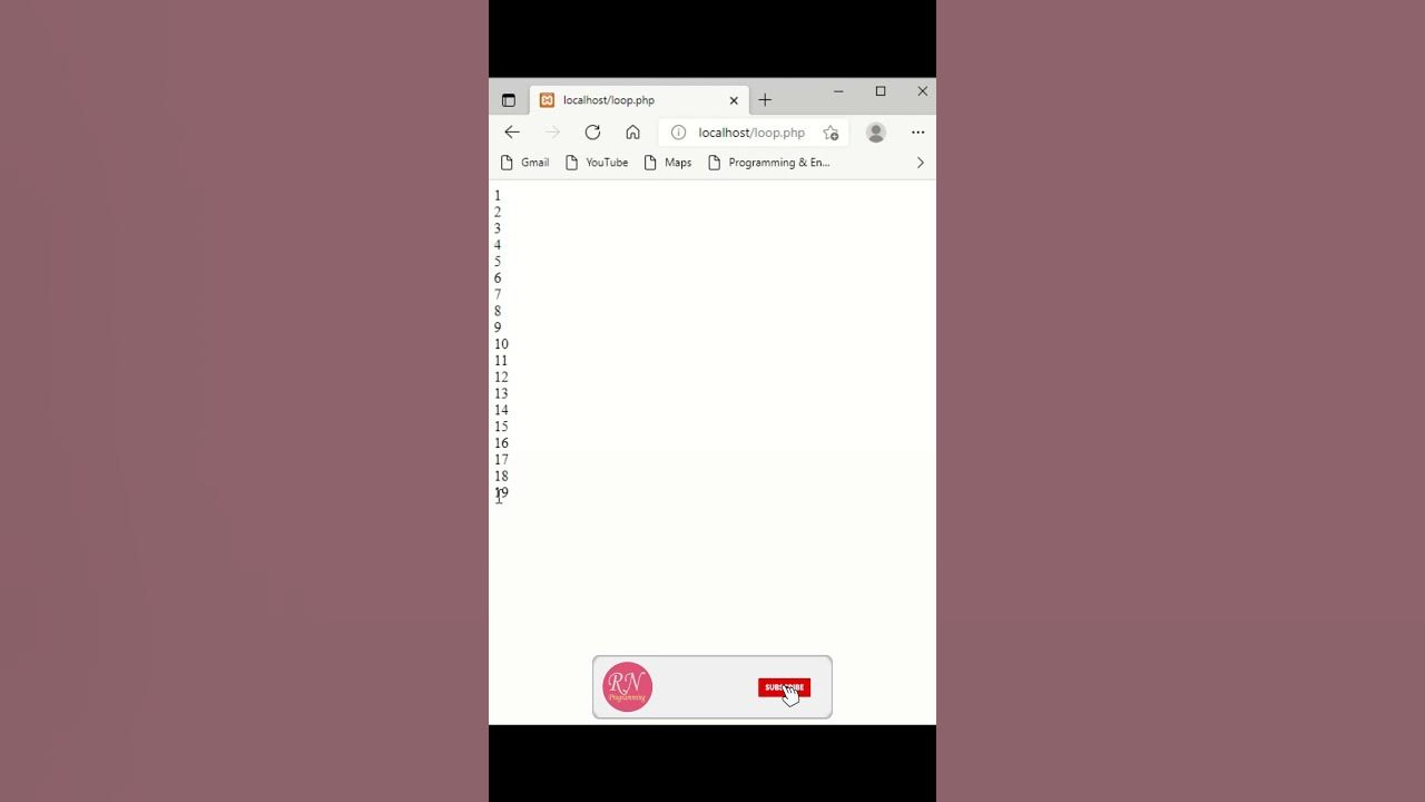 How To Use For Loop In Php Print Table 1 To 10 In Php By Rn Programming Youtube