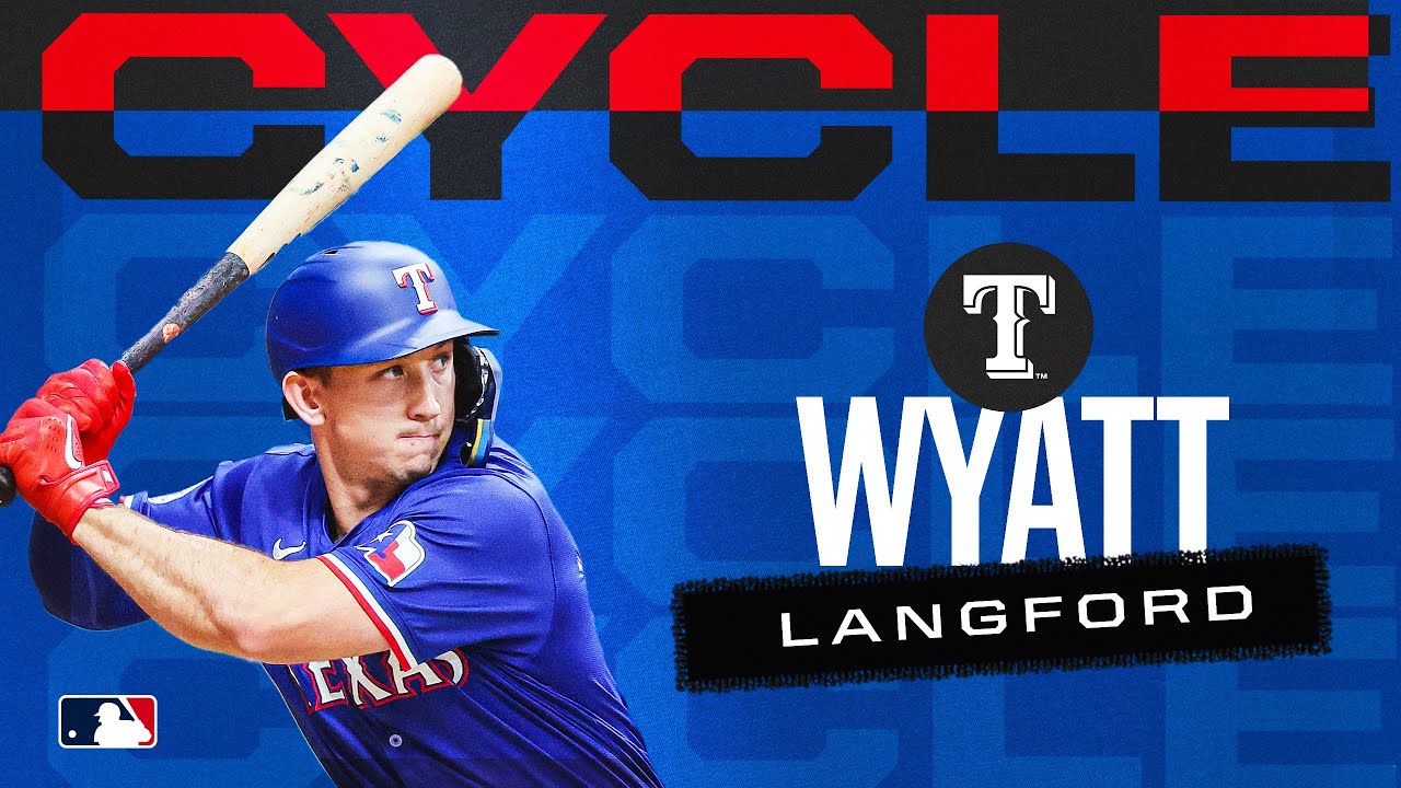 FIRST CYCLE OF 2024! Rangers rookie Wyatt Langford hits the first-ever ...