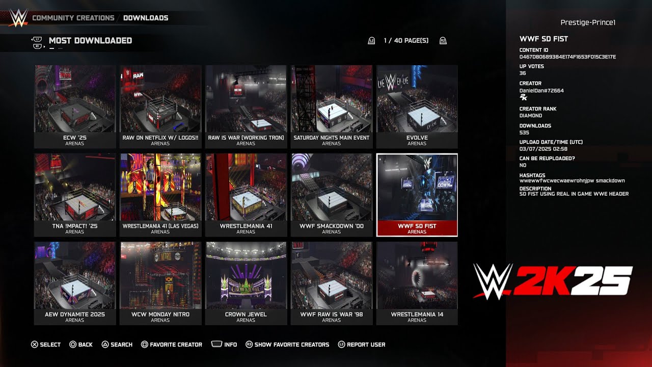 WWE 2K25 - How To Download And Play In A Custom Arena From Community ...