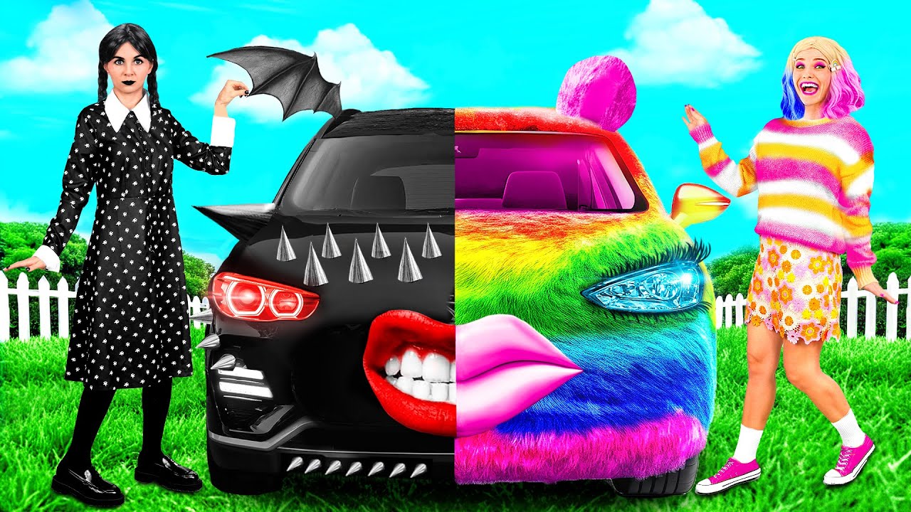 Rainbow Car vs Black Car Challenge | Funny Moments by PaRaRa Challenge ...