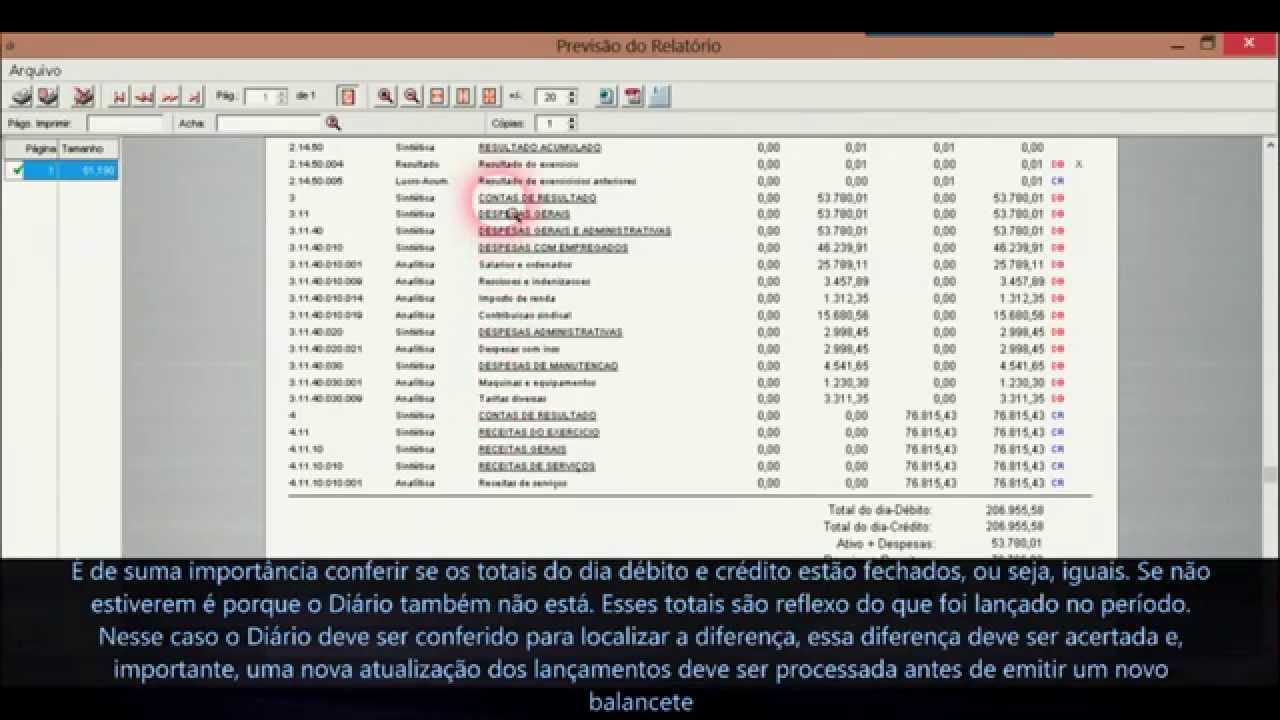 Diário, Balancete e Razão - YouTube