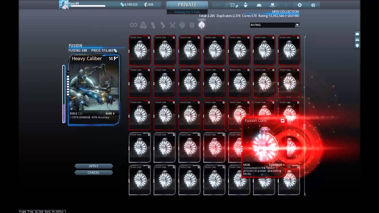 Warframe Maxing Heavy Caliber ( Rank 10 ) - YouTube