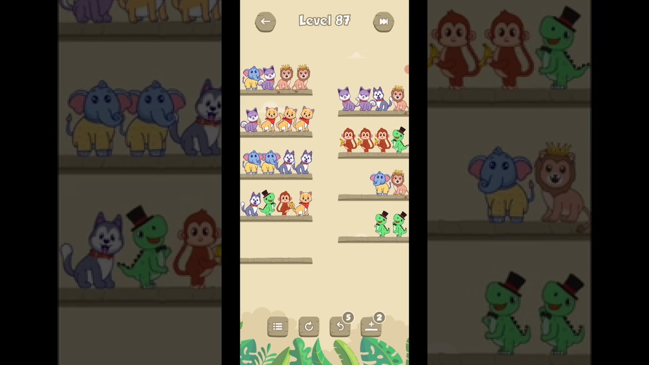 Animal Sort Puzzle - Pet Sort Level 87 - YouTube