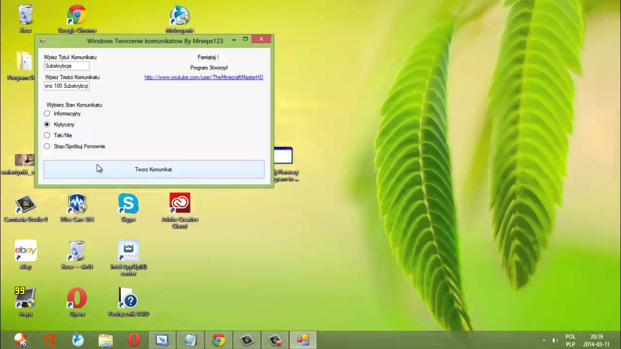 Moje Programy #1 Generator Komunikatów Windows - YouTube
