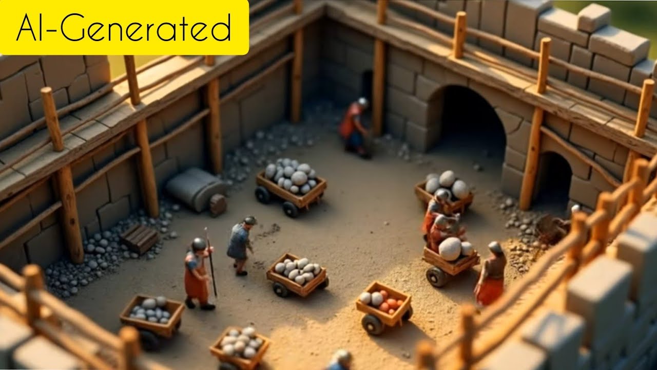 AI-Generated Medieval Castle Animation | Tiny Builders Crafting a 11th ...