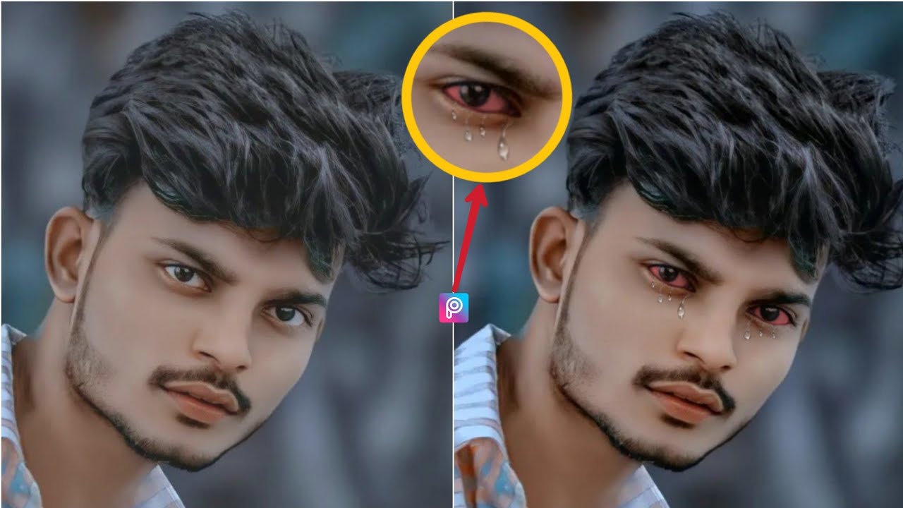 Red Eye Photo Editing in PicsArt || Sad Photo Editing || Sad Photo ...