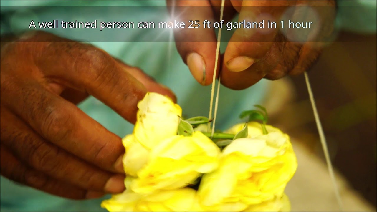Semi-Automatic Flower Garland Making Machine demonstration - YouTube