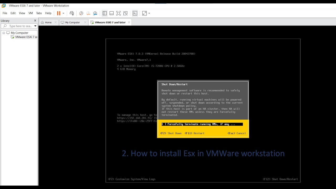 2 How to install Esx in VMWare workstation