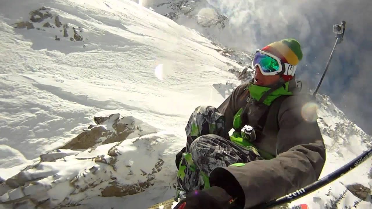 ClipArchives - Extreme Sports - 0004 - GoPro Skiing Cliff Jump with ...